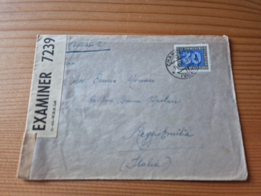 CH-Zensurbrief Schweiz-Italien aus 1945 Zustand gem.Bilder (Gebraucht) in Oberuzwil für CHF 1 ...