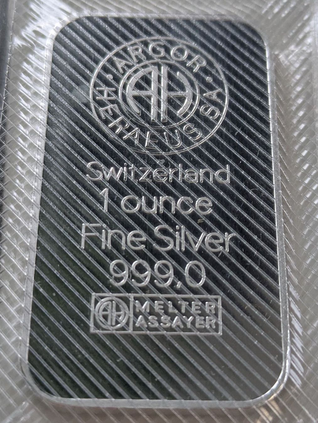 1 oz. / Unze Silber Barren Richard Weizäcker Argor Heraeus (Gebraucht ...