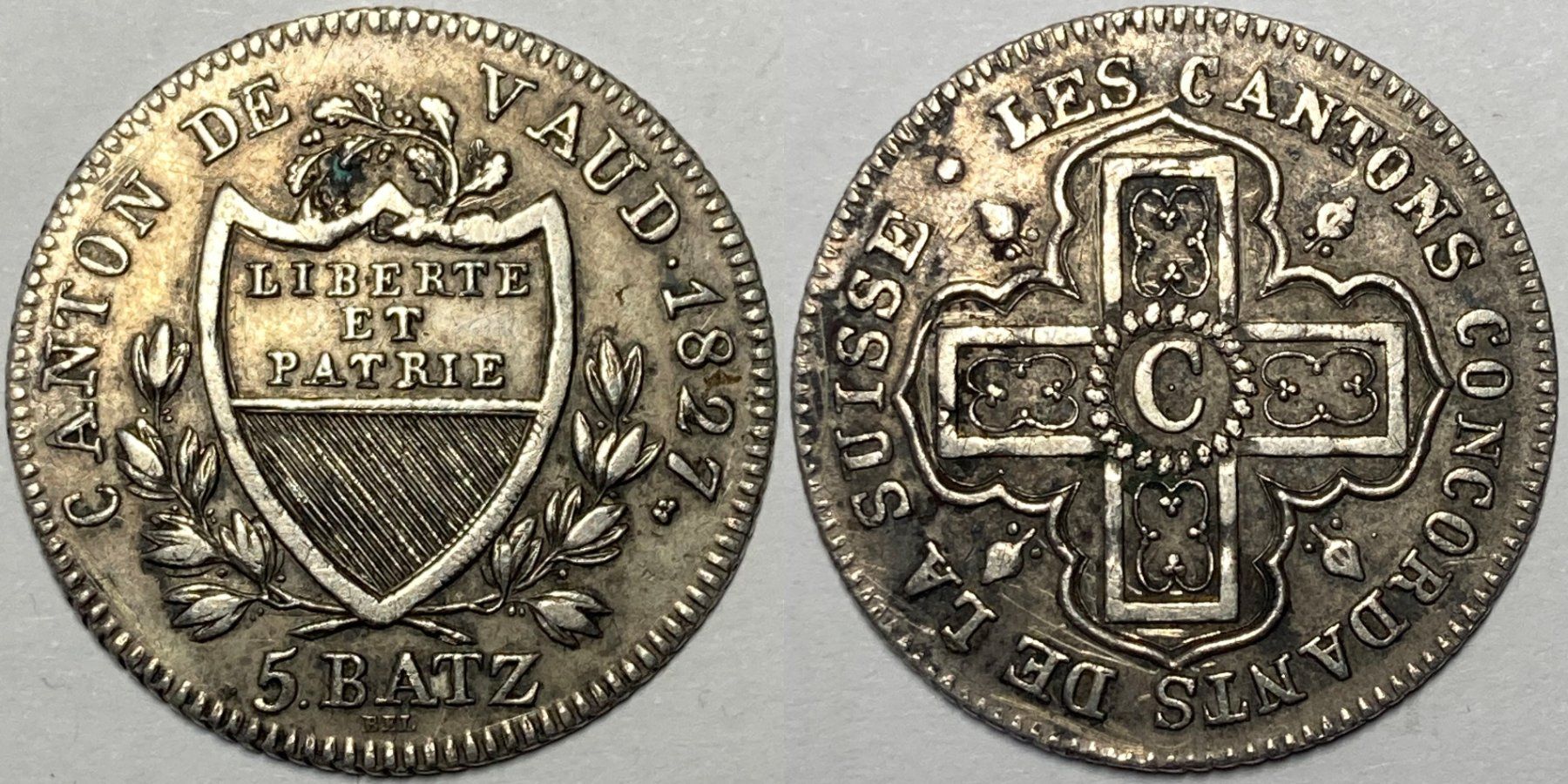 Vaud, 5 Batz, 1827. Seltene Münze, Kanton Waadt! (Gebraucht) in Bern ...