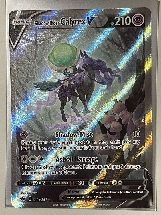 SHADOW RIDER CALYREX V ALT ART CHILLING REIGN POKEMON KARTE | Kaufen ...
