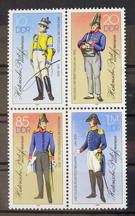 DDR 1986, 4er Block **postfrisch (Neu und originalverpackt) in Haslen GL für CHF 0.6 – mit ...