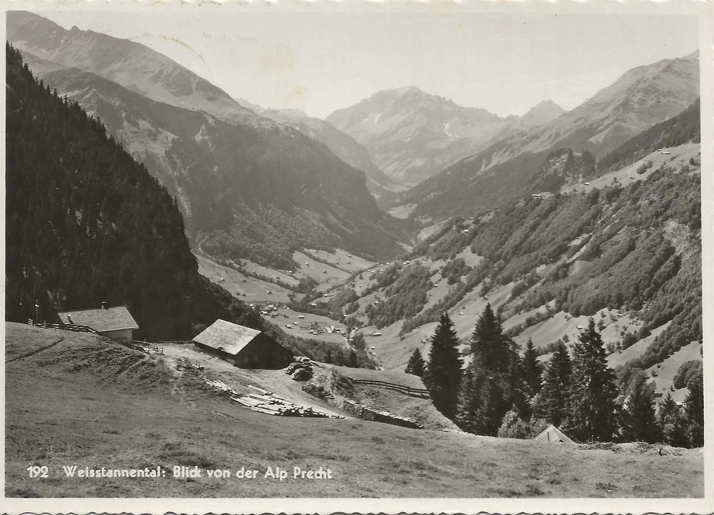 Weisstannen SG von der Alp Precht mit Oldtimer Auto Nr.192 (Neu (gemäss ...