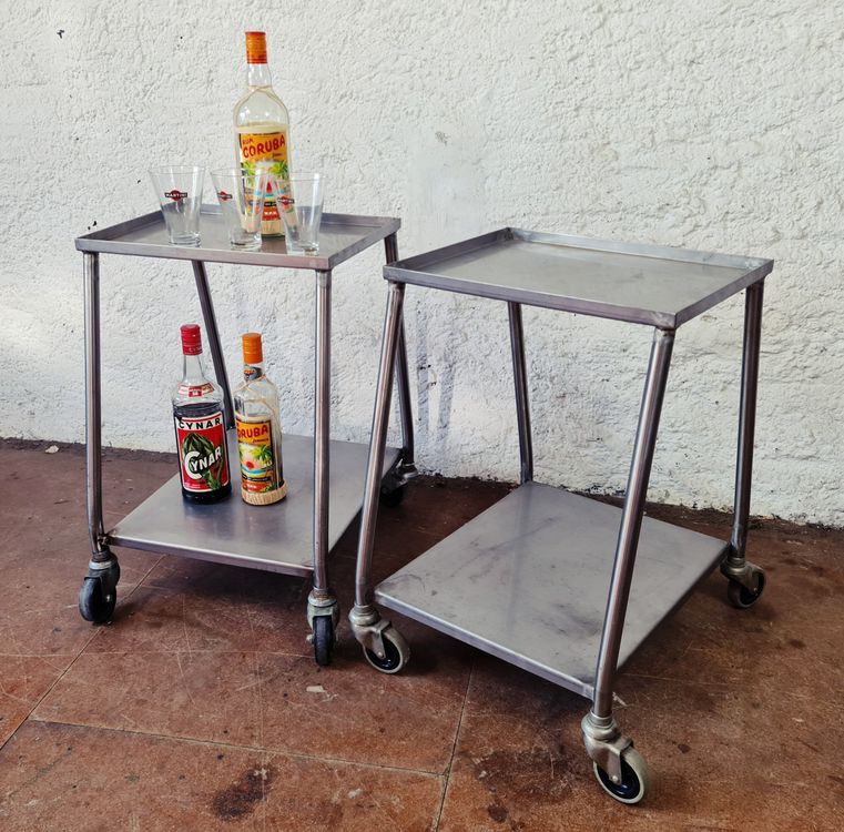 2x Vintage Industrial Möbel Rollwagen Servierwagen Trolley | Kaufen auf ...