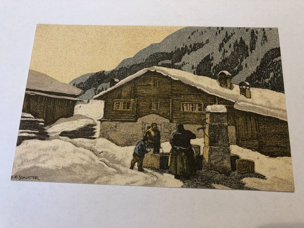 E. E. Schlatter Künstlerkarte Für die Jugend Dorf im Winter (Gebraucht) in Pfäffikon ZH für CHF ...