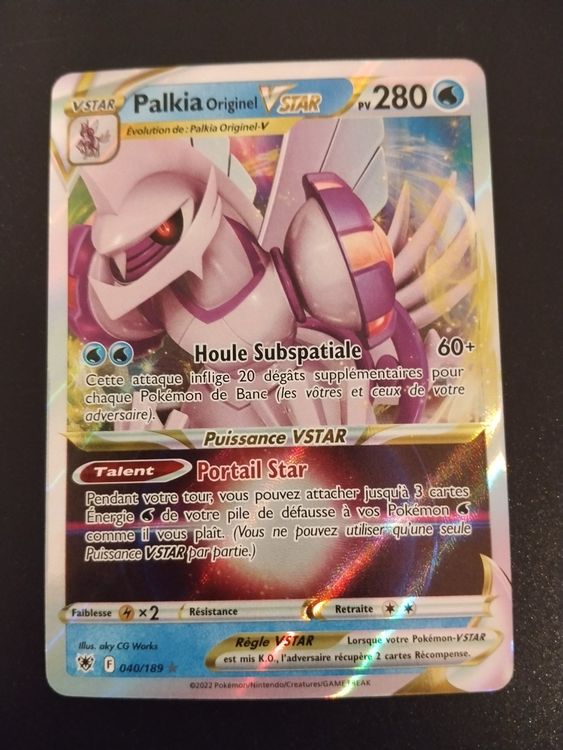 Pokémon Astres Radieux: Palkia Originel Vstar 040/189 FR (D'occasion) à ...