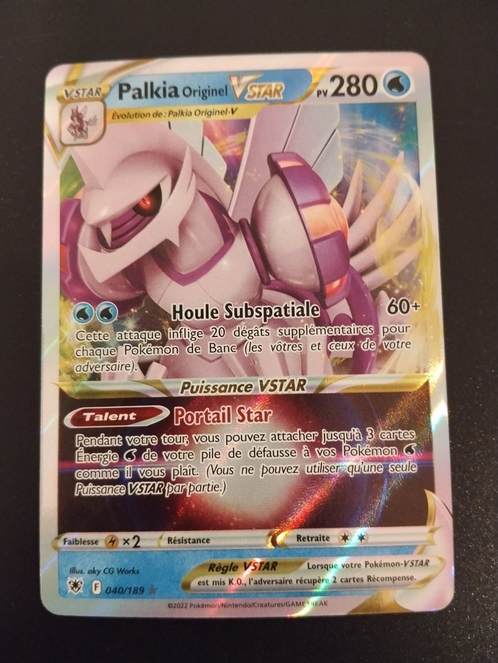 Pokémon Astres Radieux: Palkia Originel Vstar 040/189 FR (D'occasion) à ...