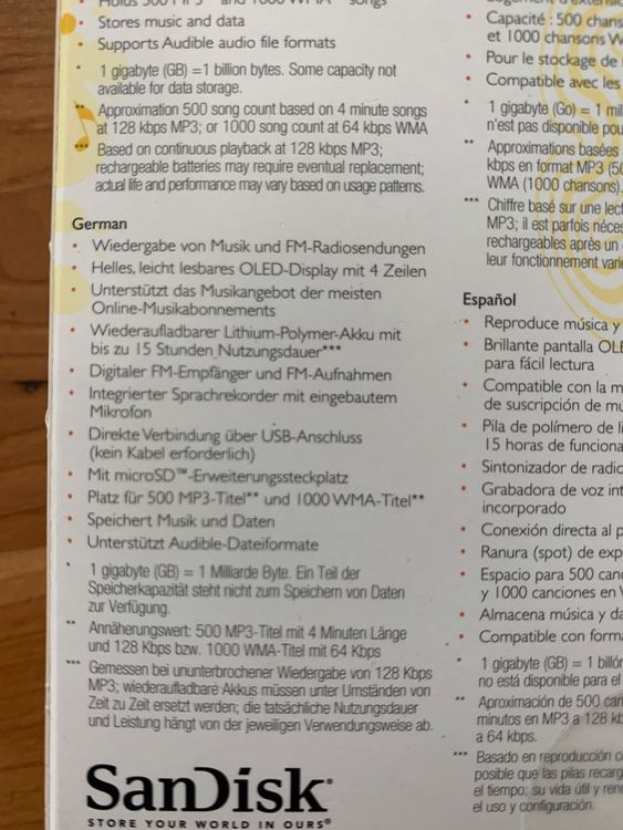 Sansa Express USB MP3 Player (Neu (gemäss Beschreibung)) in Schüpbach ...