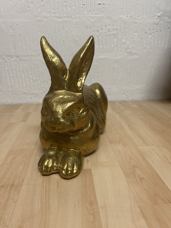 Goldener Deko Hase Osterdeko Frühling Figur Skulptur Statue | Kaufen ...