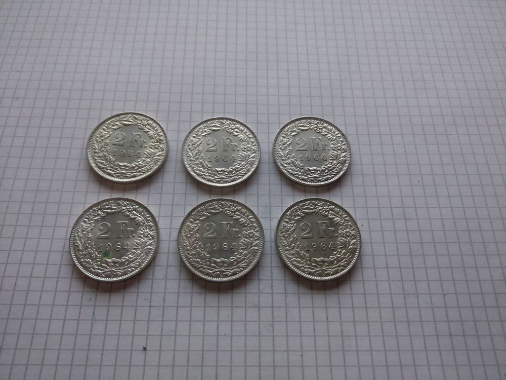 2 Franken Münze Silber 1964 6Stück | Acheter sur Ricardo