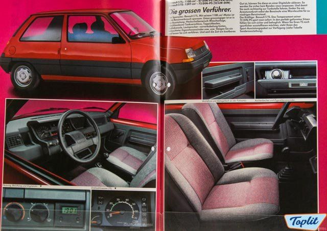PROSPEKT RENAULT 5 - SUPER 5 ALLE INKL. GT TURBO C405 - 1986 (Gebraucht ...