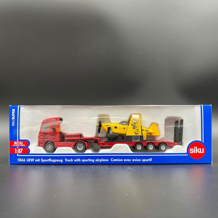 Mercedes LKW Tieflader mit Flugzeug 1:87 neu OVP (Neu und originalverpackt) in Häusernmoos für ...