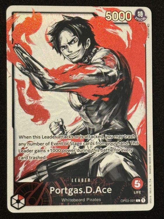 Portgas.D.Ace OP03-001 V.2 – One Piece TCG – NM (Gebraucht) in ...