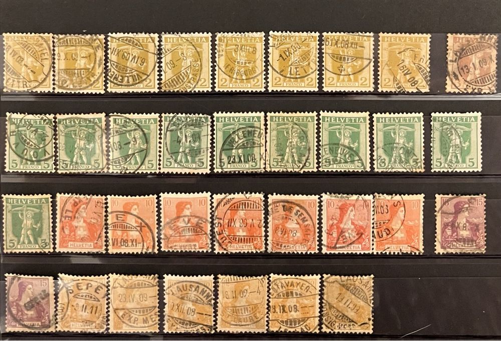 Lot de timbres CH - 1907 - 101 à 106 (D'occasion) à Villeneuve VD pour ...