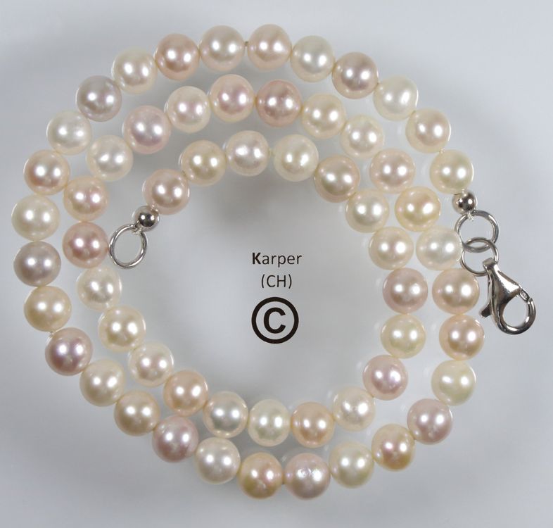 SWZPerlen, Bunt / Perle culture eau douce, multi, S 925 Rho (Neu und ...