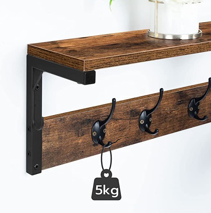 Wandgarderobe Wandregal mit 7 Haken und Ablage Flurgarderobe (Neu und originalverpackt) in ...