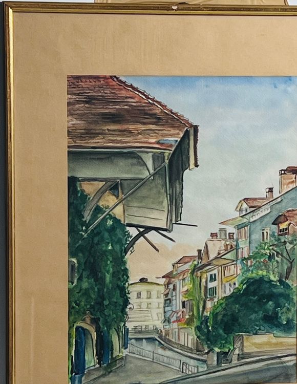Thun, Landschaft Aquarell Unleserlich Handsigniert | Kaufen auf Ricardo