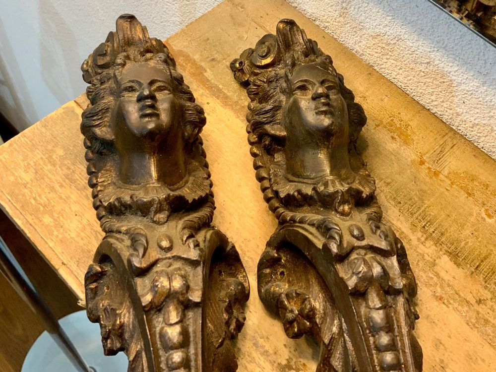 JUGENDSTIL 2 GROSSE ZIERELEMENTE SKULPTUR BRONZE FRANCE,1900 | Kaufen auf Ricardo