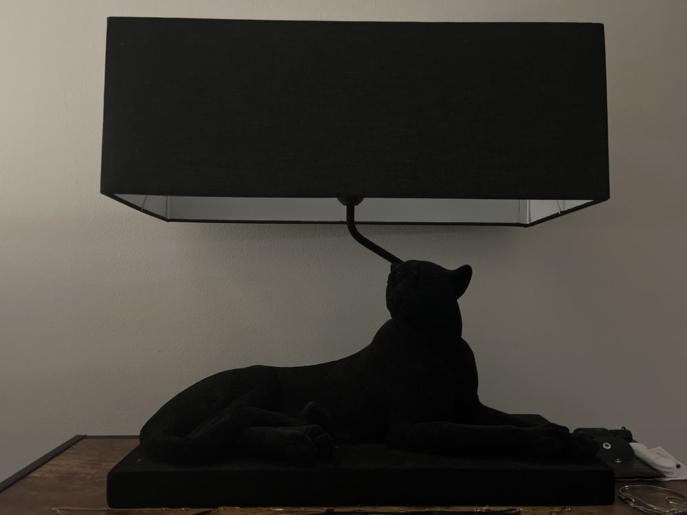 leopard black velvet stylish lamp | Kaufen auf Ricardo