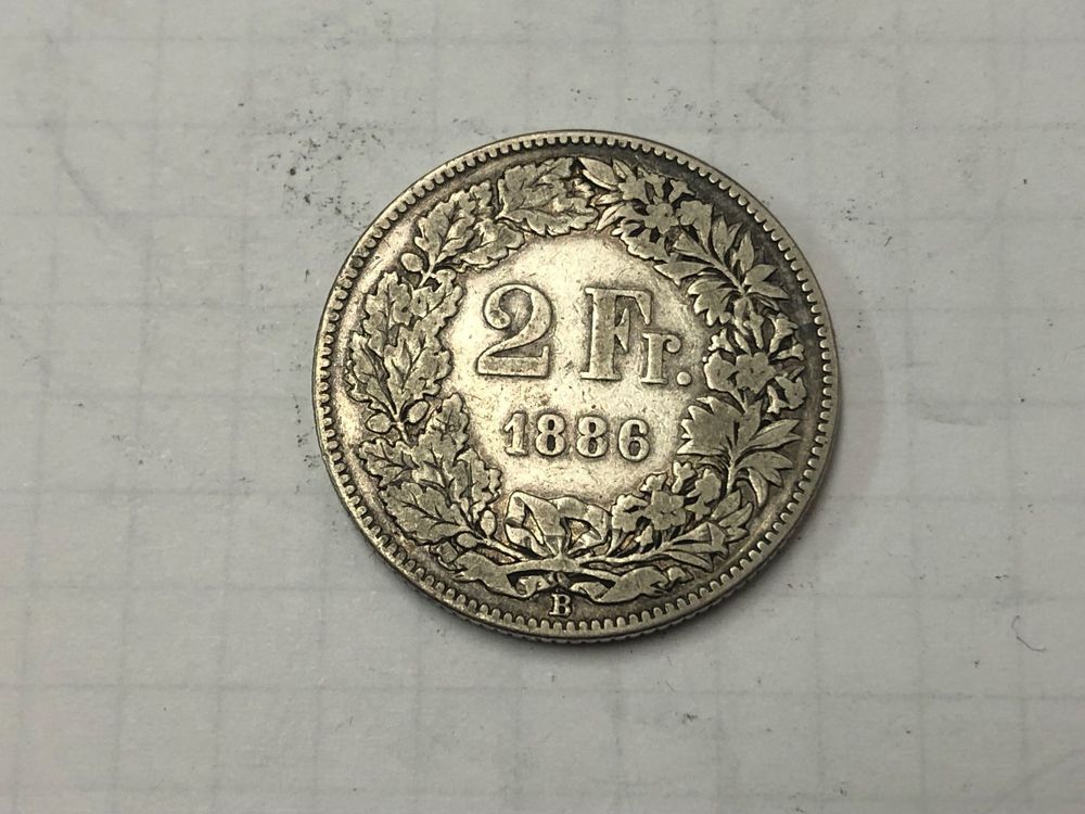 Schweiz - 2 Franken 1886 (Gebraucht) in Zürich für CHF 8 – mit Lieferung auf Ricardo kaufen