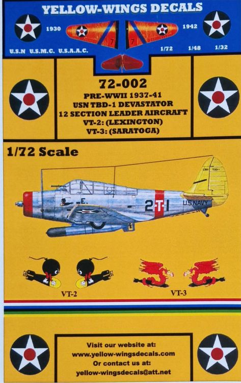 Original Yellow Wings Decal Aviatik TBD 1 Devast. 1/72 (Gebraucht) in ...