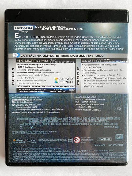 4K Ultra HD UHD Blu-ray EXODUS - GÖTTER UND KÖNIGE | Kaufen auf Ricardo