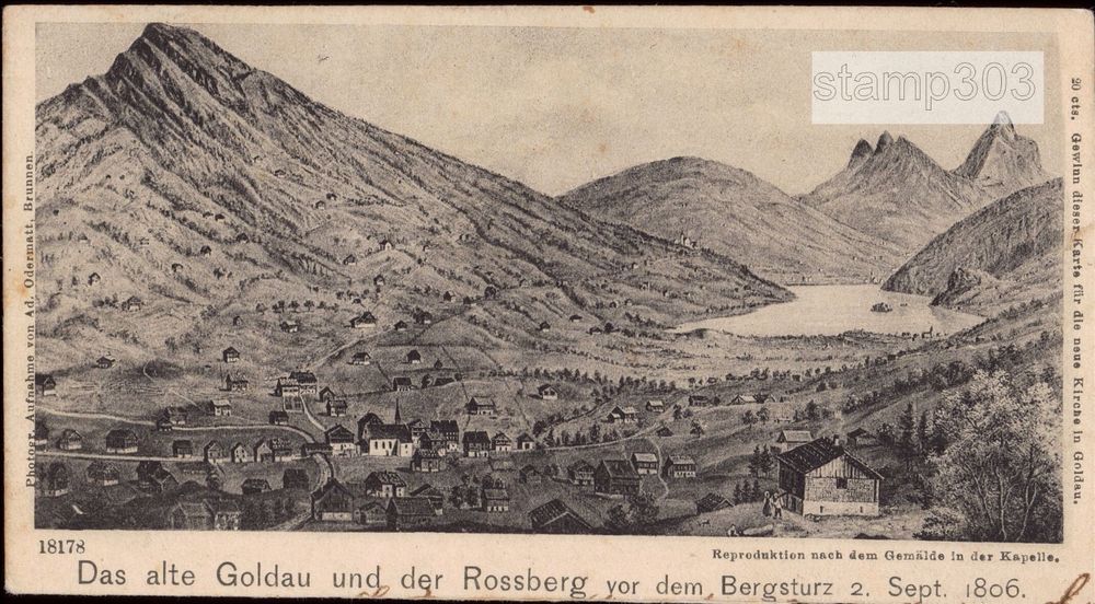 AK 1903 Das alte Goldau und der Rossberg (Gebraucht) in Eggersriet für CHF 1 – mit Lieferung auf ...