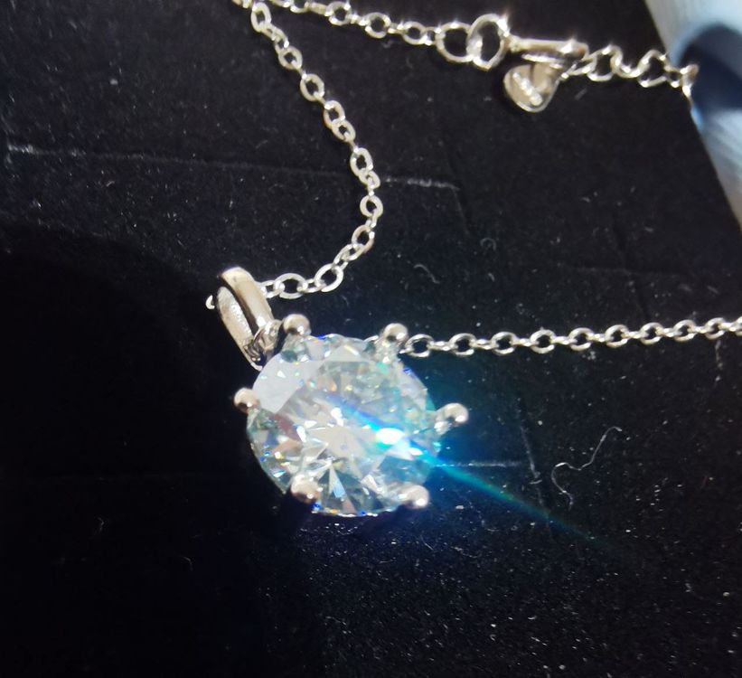 Collier argent S925 avec moissanite 2 ct certifiée GRA | Kaufen auf Ricardo