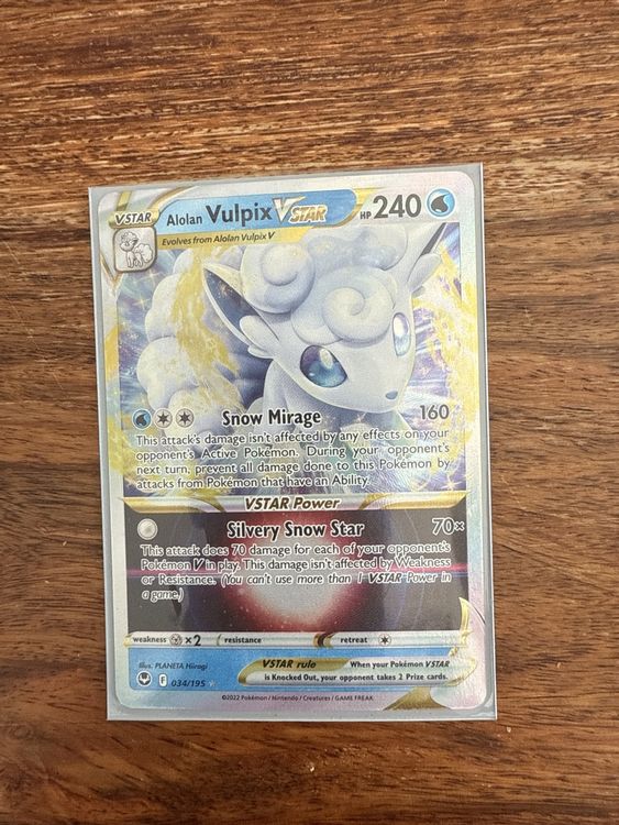 Alolan Vulpix VSTAR 034/195 Rainbow Rare (Neu (gemäss Beschreibung)) in ...