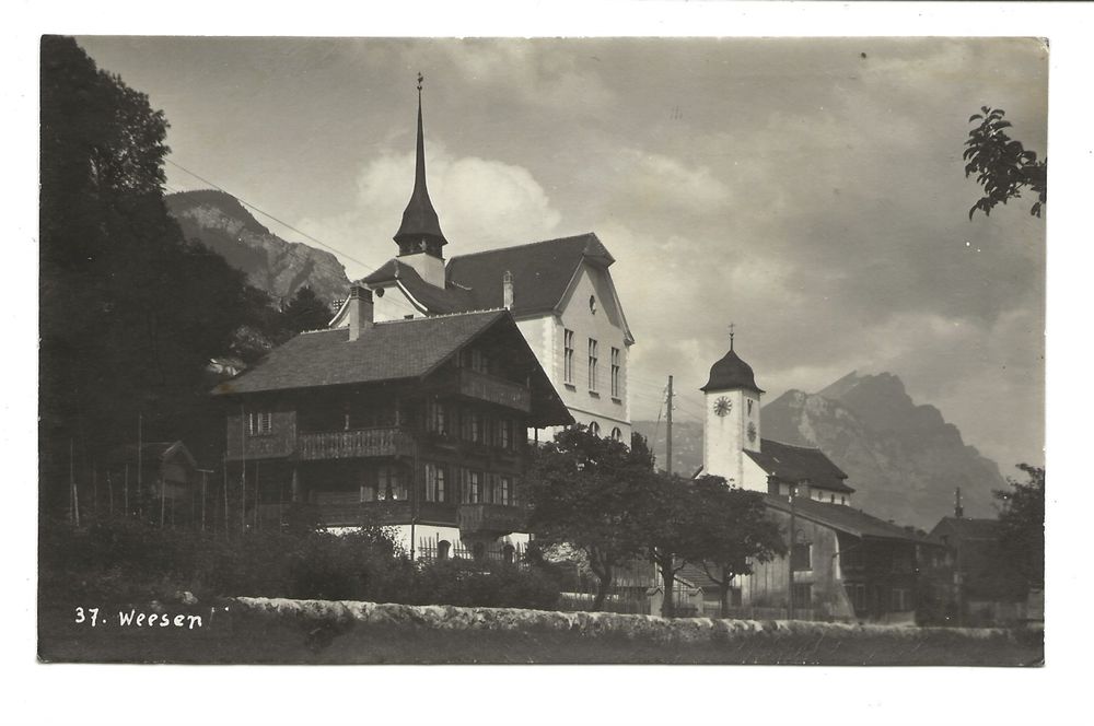 Weesen (SG) Kirche - Chalet - echte Foto-AK - um 1920 | Kaufen auf Ricardo