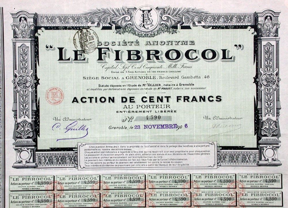 SA Le Fibrocol SA, Grenoble - 1906 | Kaufen auf Ricardo