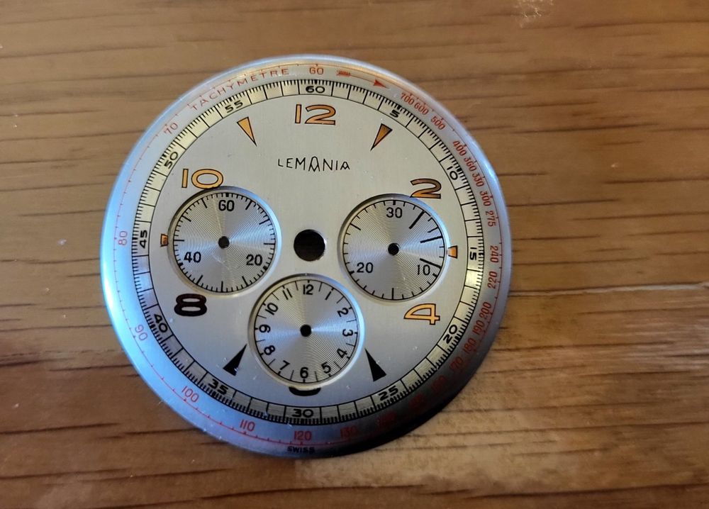 LEMANIA Omega original NOS CH27 CHRO white/grey dial (Neu (gemäss ...