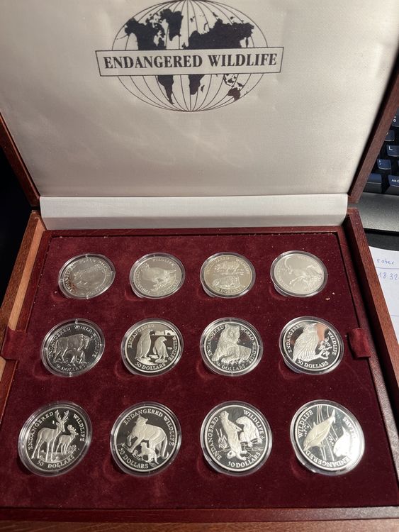 Gefährdete Tiere Silbermünzen, über 400 Gramm Fein Silber (Gebraucht ...