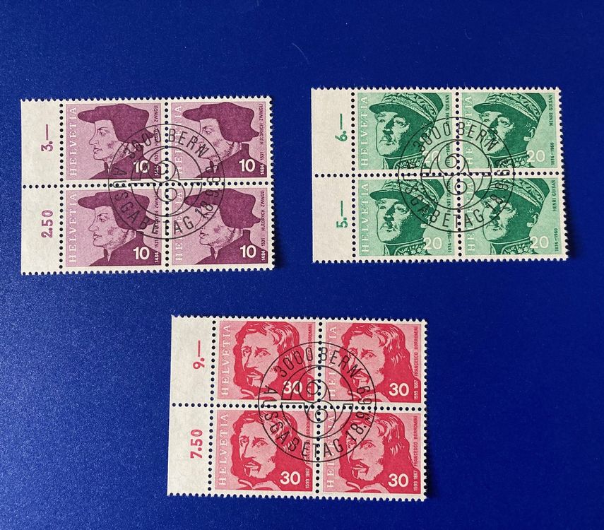 Postfrische 4er Blöcke Persönlichkeiten mit ET-Stempel (Neu (gemäss Beschreibung)) in ...