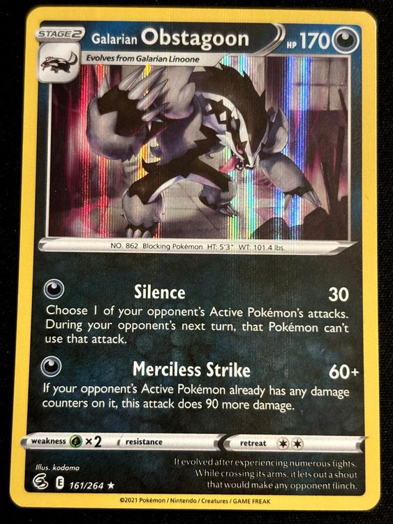 Pokemon Obstagoon holo - Fusion-Strike 161/264 - English (Gebraucht) in ...