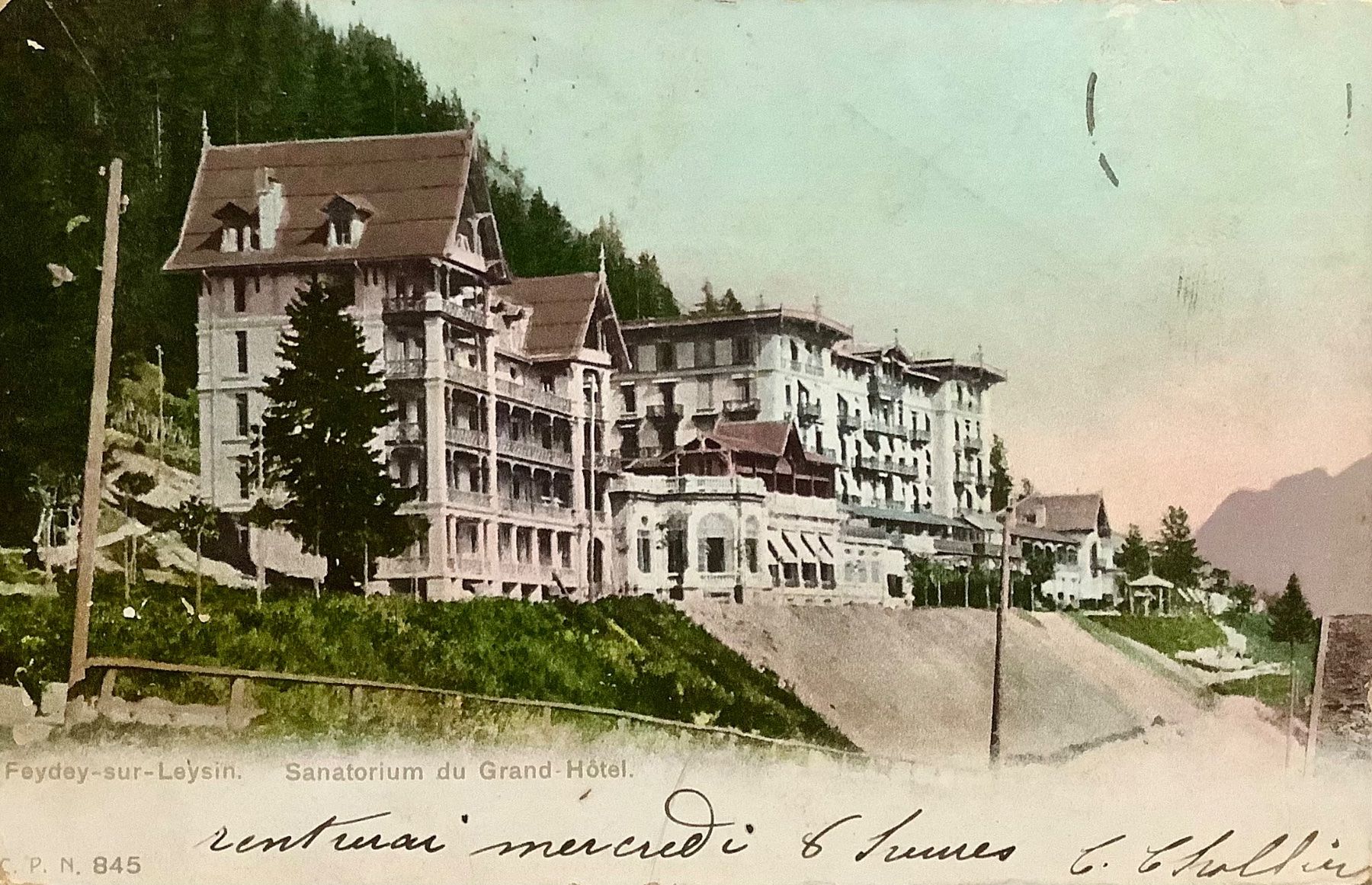 1906 - FEYDEY-SUR-LEYSIN - Sanatorium du Grand Hôtel Werbung (Gebraucht ...