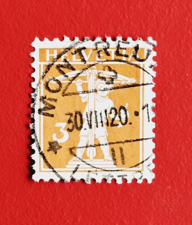 TELLKNABE 137 VOLLSTEMPEL MONTREUX VAUD 1920 (Gebraucht) in Düdingen für CHF 2 – mit Lieferung ...