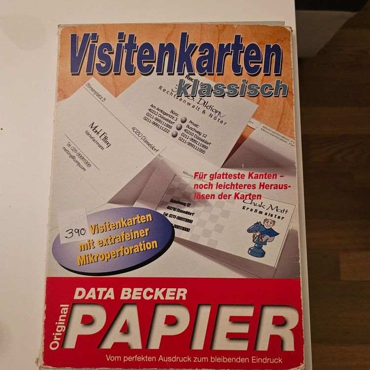 Visitenkarten von Data Becker (Gebraucht) in Reinach AG für CHF 25 – mit Lieferung auf Ricardo ...