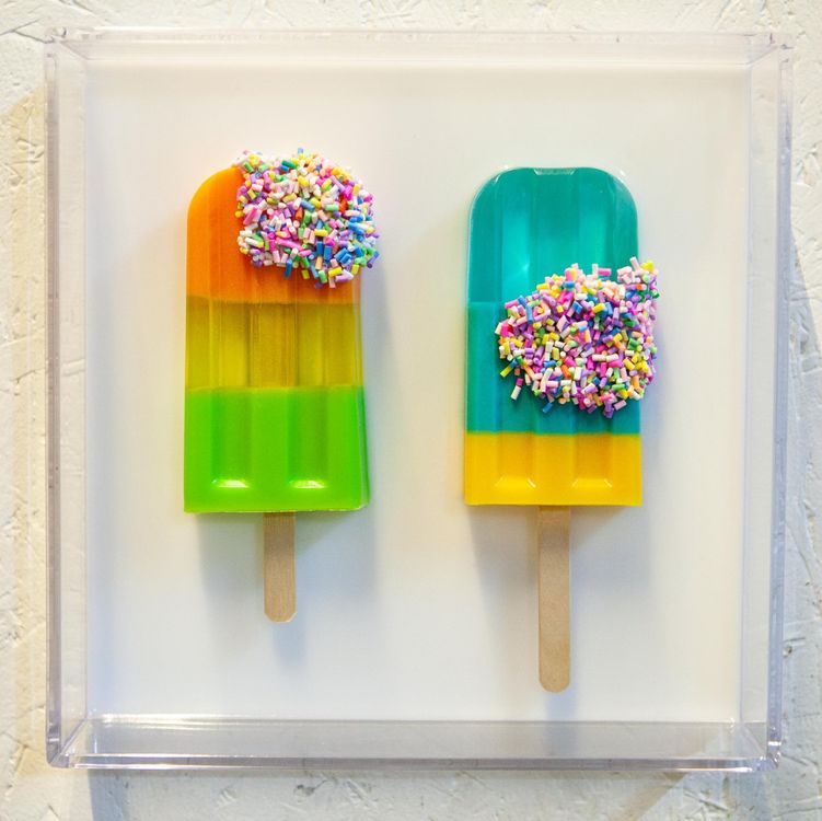 Gemälde, Pop Art, Eis am Stiel , Resinart, Unikat (Neu und ...