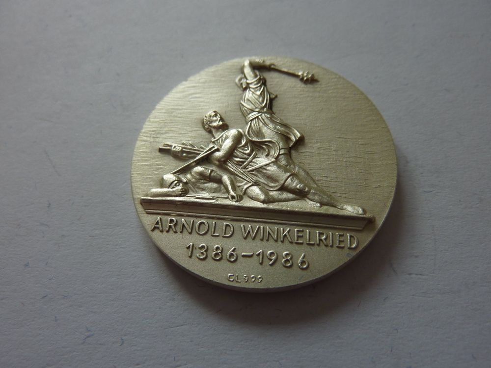 Silbermedaille : Arnold Winkelried , Schlacht bei Sempach (Neu (gemäss ...