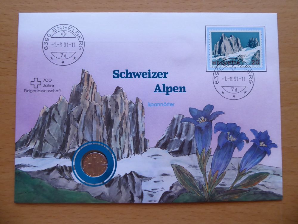 700 Jahre CH - Schweizer Alpen Glücksrappen Beleg (Gebraucht) in Rothrist für CHF 4 – mit ...