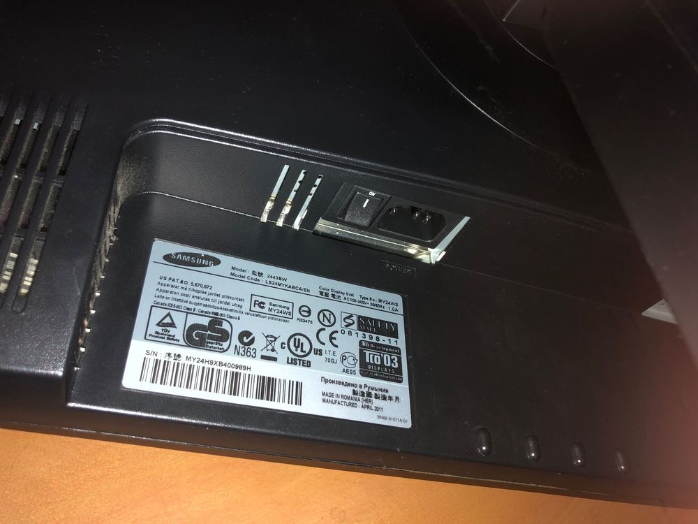 Samsung Monitor Syncmaster 2443 | 24Zoll | Schwarz (Gebraucht) in ...