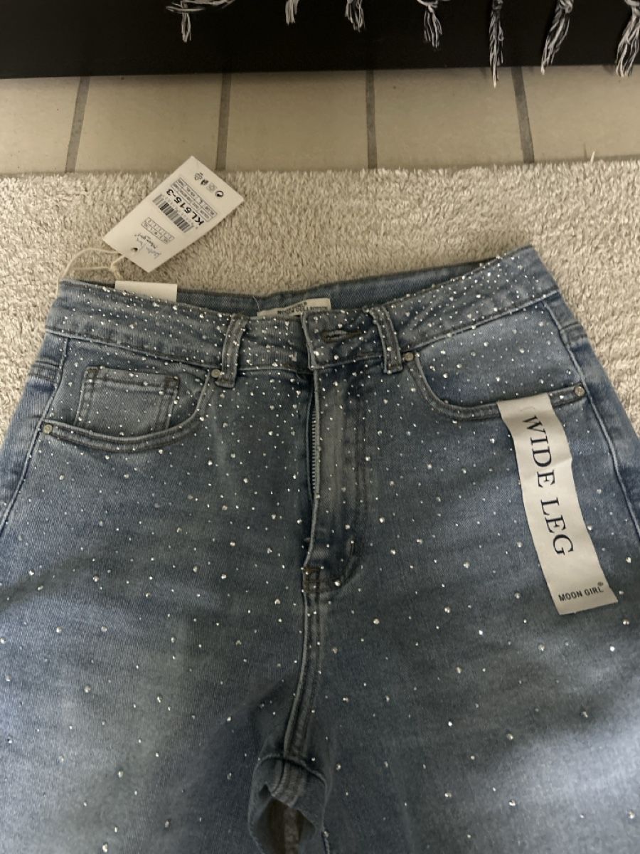 Moon Wide Leg Jeans mit Strass, Neu! (Neu und originalverpackt) in ...