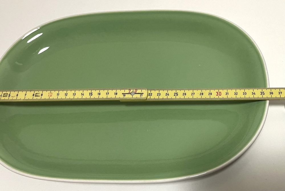 Rössler Platte Servierplatte Porzellan grün weiss 36 cm (Gebraucht) in Wangen b. Olten für CHF ...