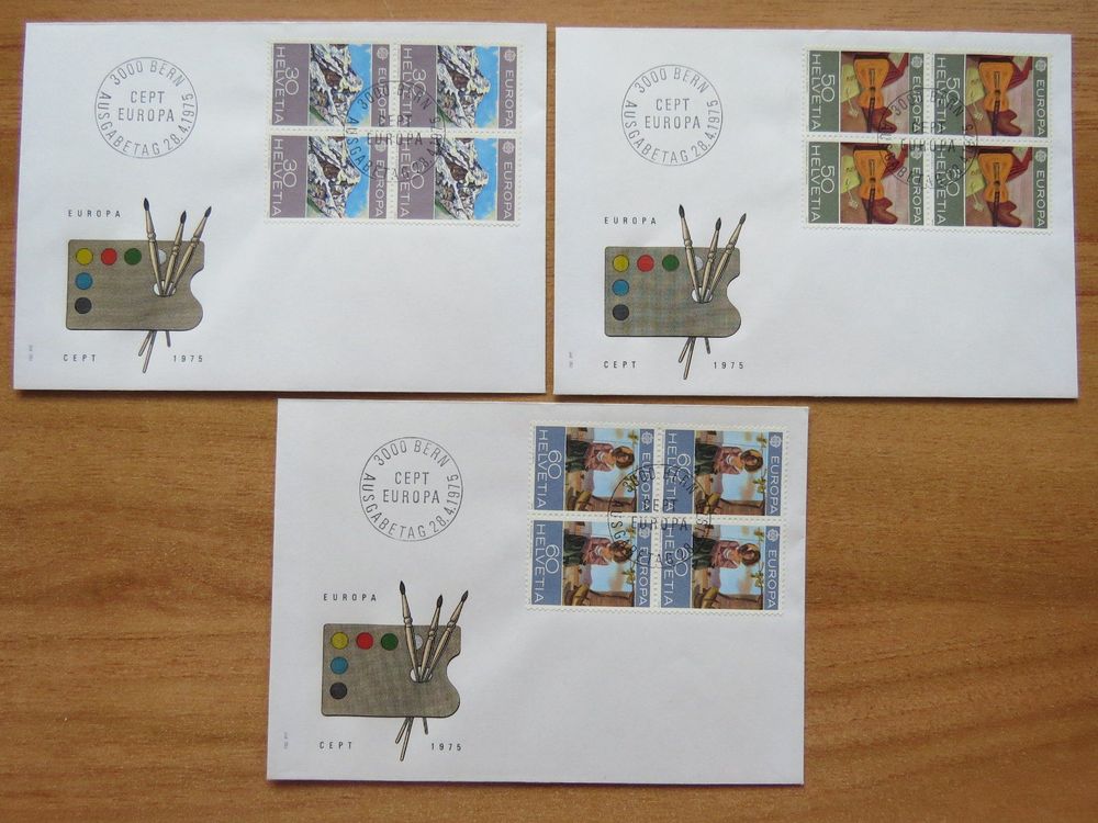Viererblock-FDC Serie "Europa" 1975 off.ET-Stempel BERN | Kaufen auf Ricardo