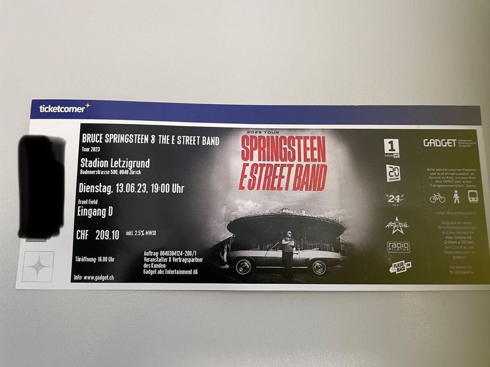 Bruce Springsteen & the E-Street Band FRONT FIELD TICKET !!! | Kaufen ...
