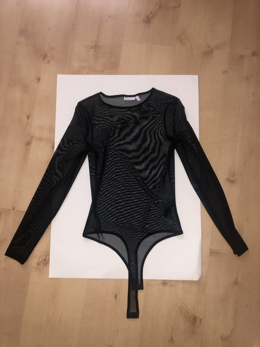 Body transparent noir manche longue,Asos, taille S (Neu (gemäss ...