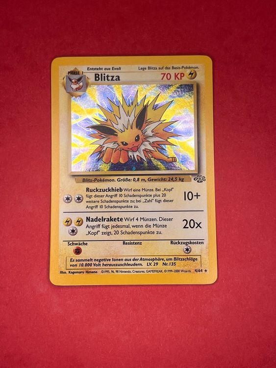 BLITZA POKÉMON KARTE von 1995 (Neu (gemäss Beschreibung)) in Herisau für CHF 23 – mit Lieferung ...