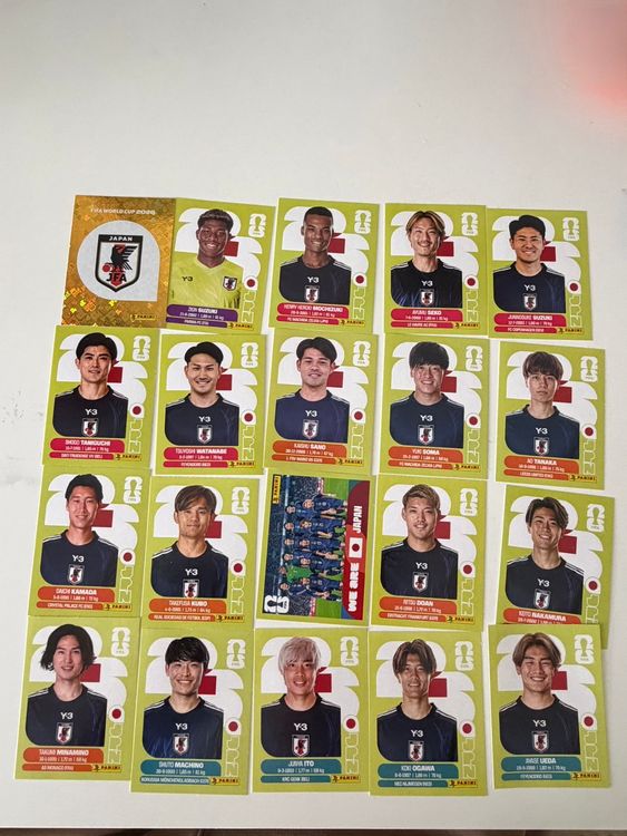Panini-Sticker WM-2026, Team Japan KOMPLETT, 20 Sticker (Gebraucht) in ...