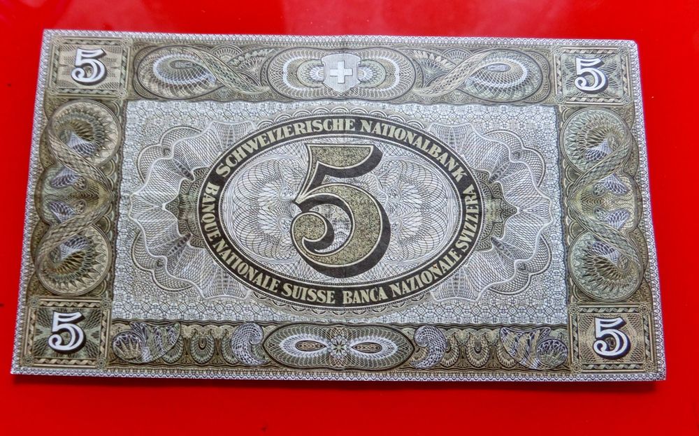 ALTE letzte 5 FR NOTE der SCHWEIZ 26.1.1949 wenig gelaufen (Gebraucht ...