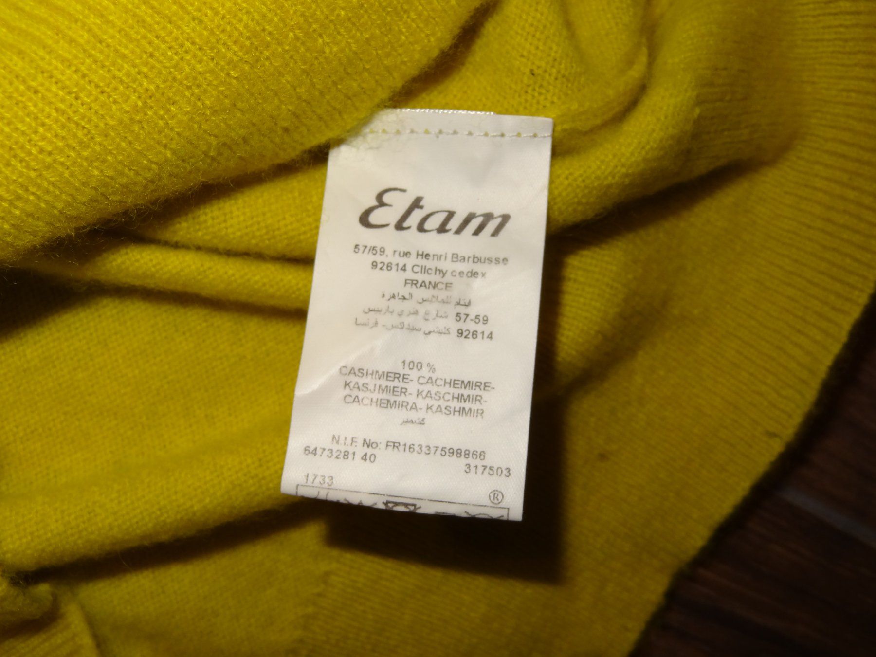 Pull cachemire Etam jaune vif, taille M! (D'occasion) à Satigny pour ...